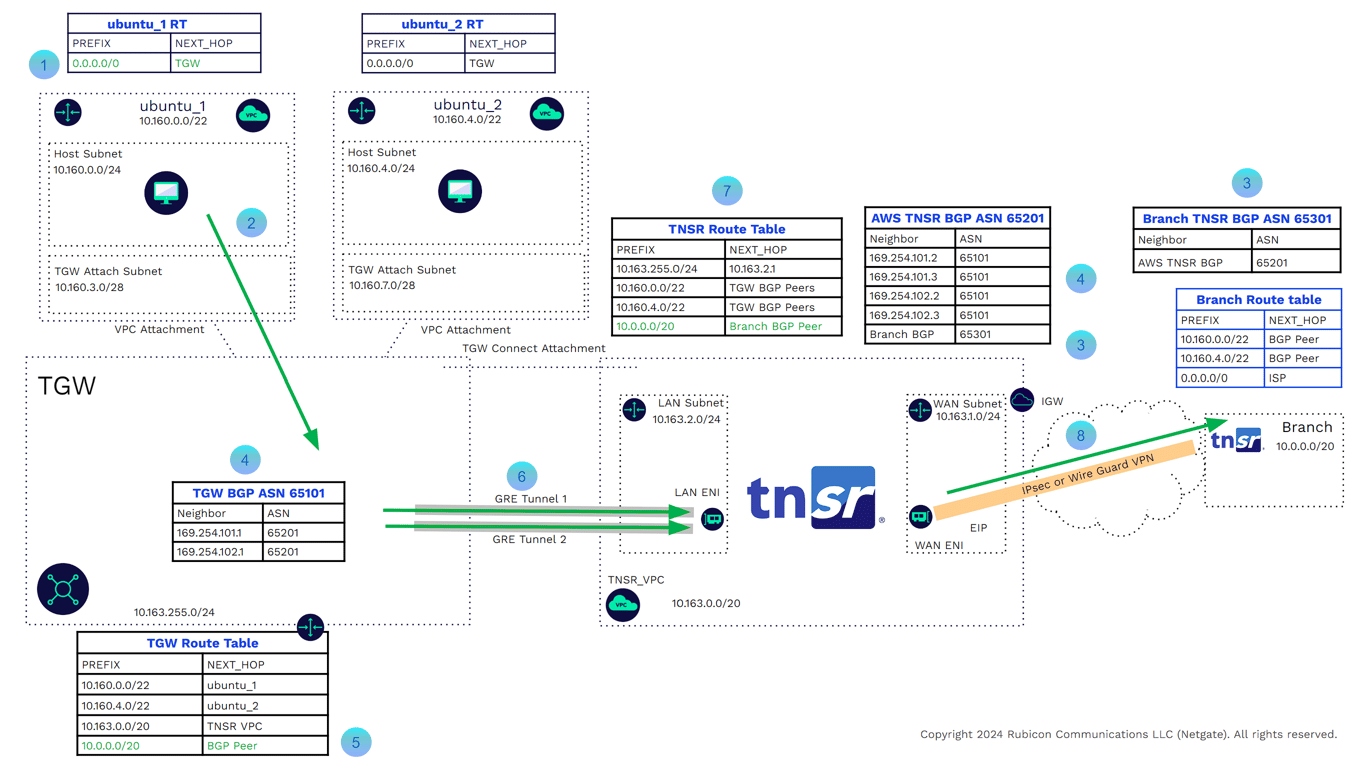 TNSR High-Performance Router & VPN Concentrator in AWS with Transit Gateway