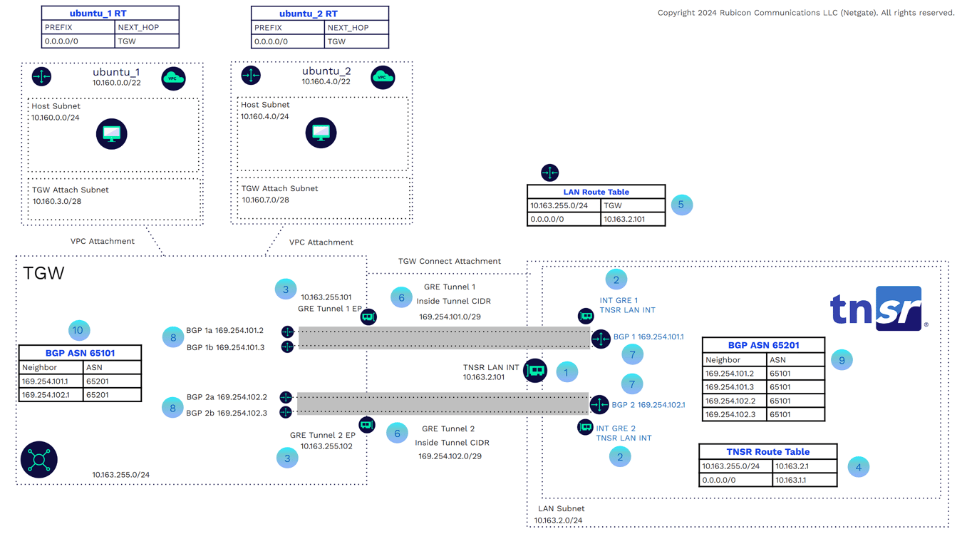 TNSR High-Performance Router & VPN Concentrator in AWS with Transit Gateway