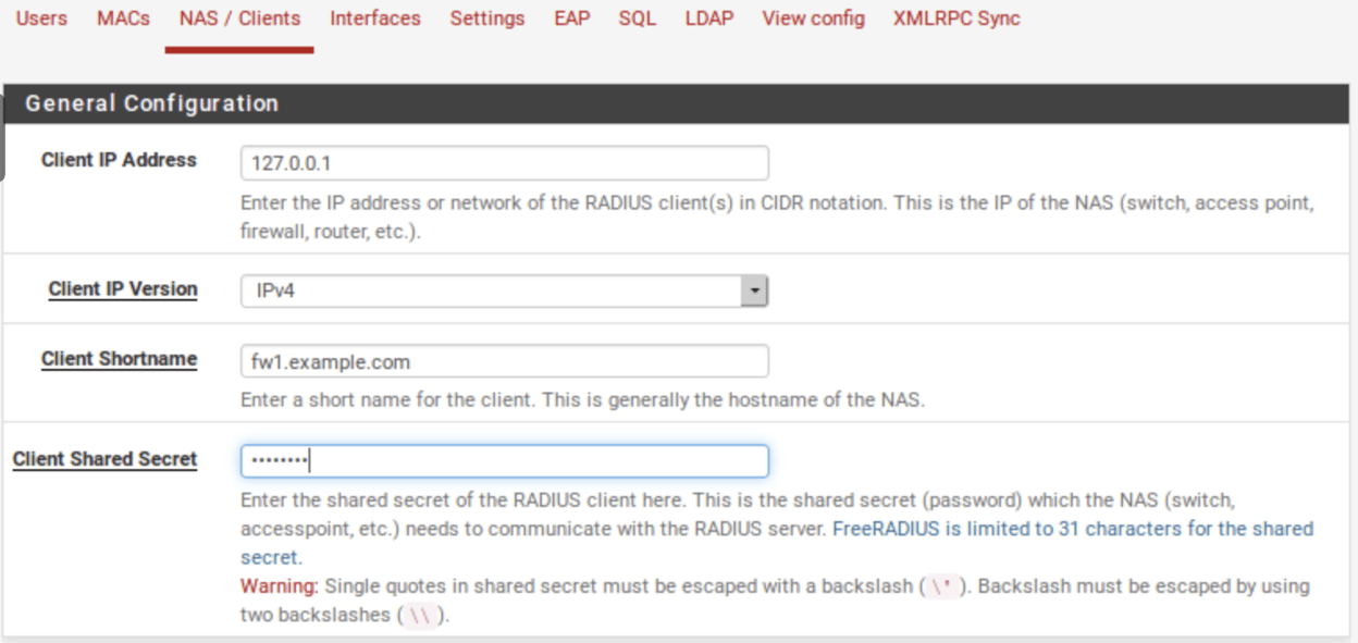 FreeRadius on pfSense software for Two Factor Authentication