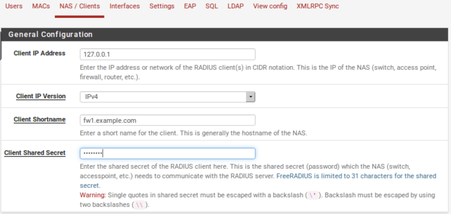 FreeRadius on pfSense software for Two Factor Authentication