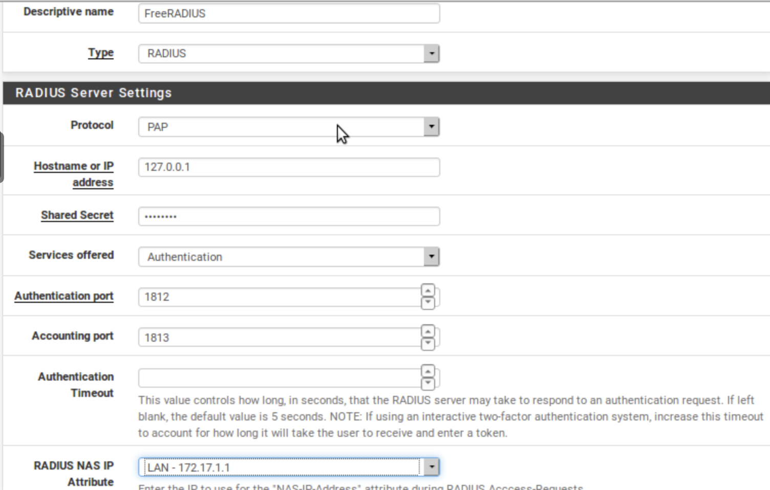 FreeRadius on pfSense software for Two Factor Authentication